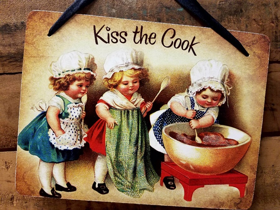 Kiss the Cook Wall hanging sign home décor made in USA | Yesterday's Best